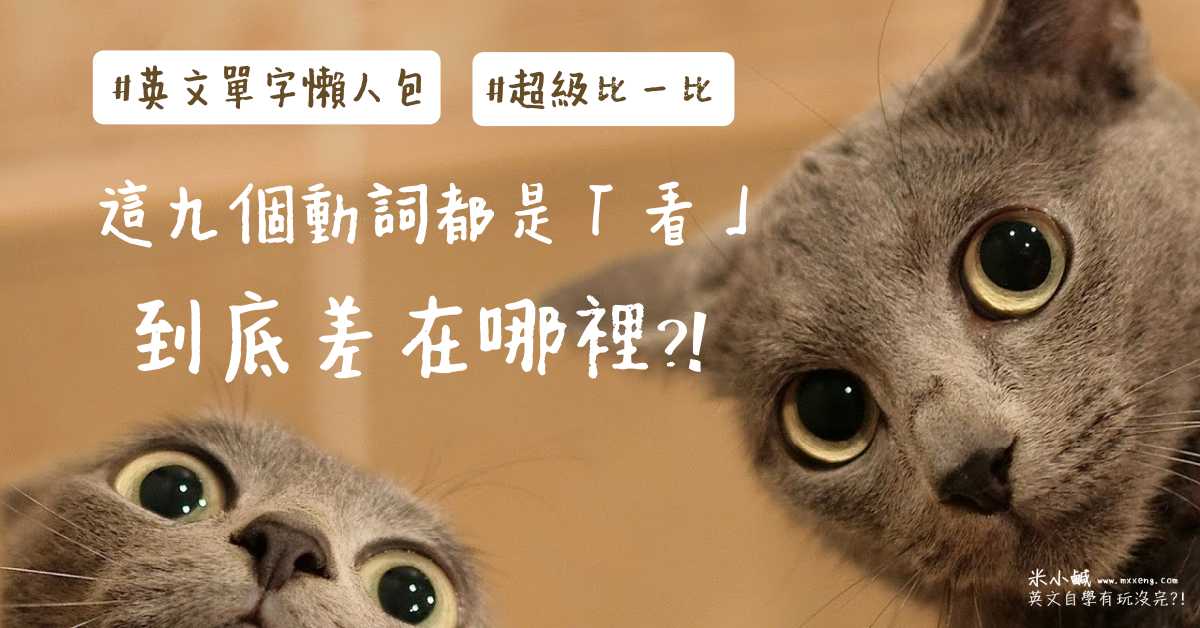 【英文單字懶人包】see / watch / look / read 差別？「看」的英文還有這 5 個？！